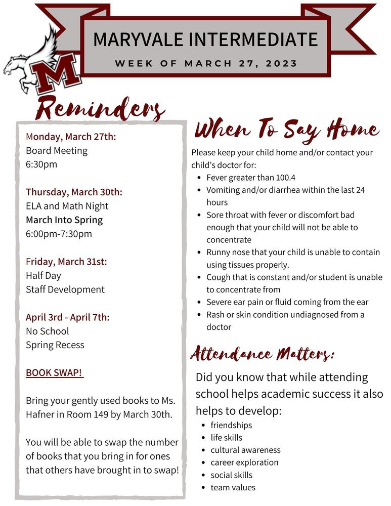 Parent Bulletin | Maryvale Intermediate School